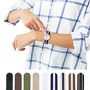 Ritche Christmas Gift 18mm Nylon Straps Nylon Watch Bands Compatible with Timex Expedition Watch for Men Women (4 Packs), White Elephant Gifts, Stocking Stuffers for Men