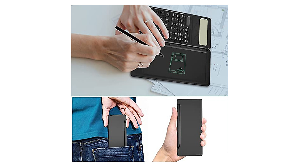 MATOLO Scientific Mini Calculator with LCD & Notepad | Dual Power for ...
