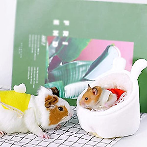 Guinea Pig Santa Christmas Costume Rabbit Christmas Clothes Small Animal Guinea Pig Warm Vest Clothes Costume Soft T-Shirt for Puppy Kitten Pig Rabbit Ferret Xmas Party Supply