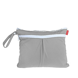 Damero 3pcs Pack Wet Dry Bag for Cloth Diapers Daycare Organizer Bag, Gray