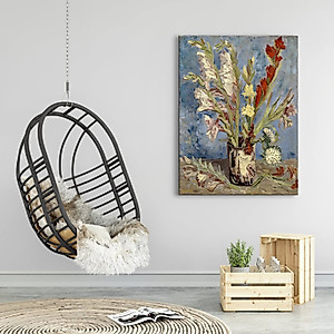 Wieco Art Vase with Gladioli and China Asters by Van Gogh Famous Artwork Oil Paintings Large Wall Art Abstract Flowers Pictures Modern Floral Canvas Prints for Office Decor