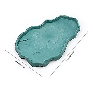 MINYULUA Reptile Food Dish Terrarium Water Bowl Large Food Feeding Bowl for Turtle Tortoise Snake Lizard Gecko Ball Python Reptile Amphibian, Blue