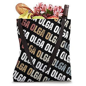 Vintage First Name Pattern Retro Forename Gift for Olga Tote Bag