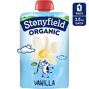 Stonyfield Organic Kids Vanilla Whole Milk Yogurt Pouch, 3.5 oz., Single Serving Snack