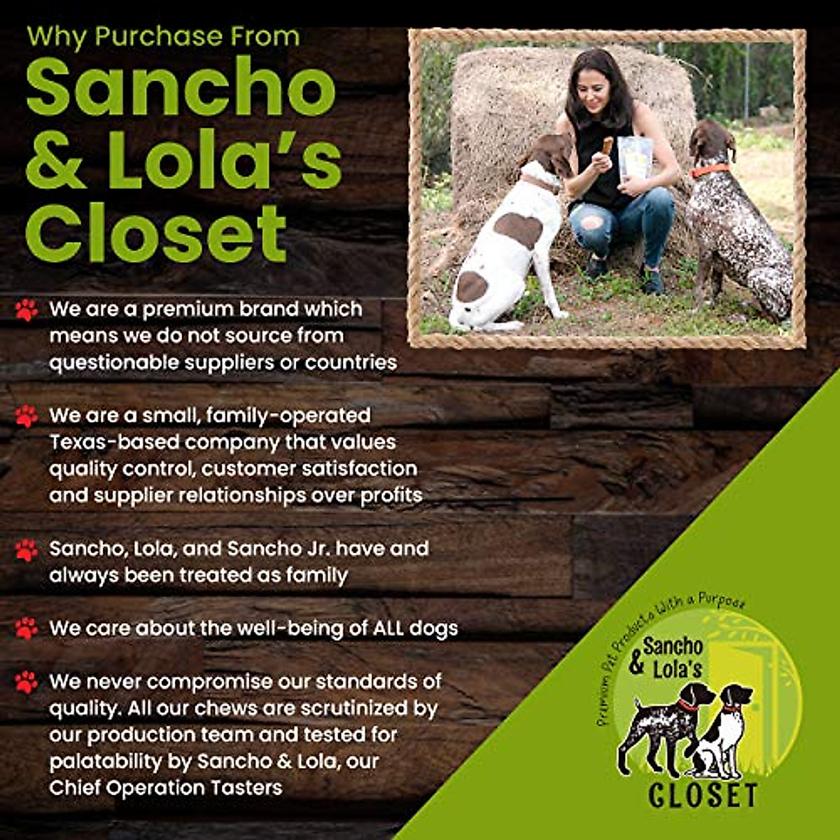 Sancho & Lola's 10oz Beef Tendons for Dogs - Made in USA/Nebraska (8-12 Count) Plain Gambrel/Small Batch Single-Ingredient Grain-Free Chews - Smoked Beef and Smoked Turkey Tendons Also Available