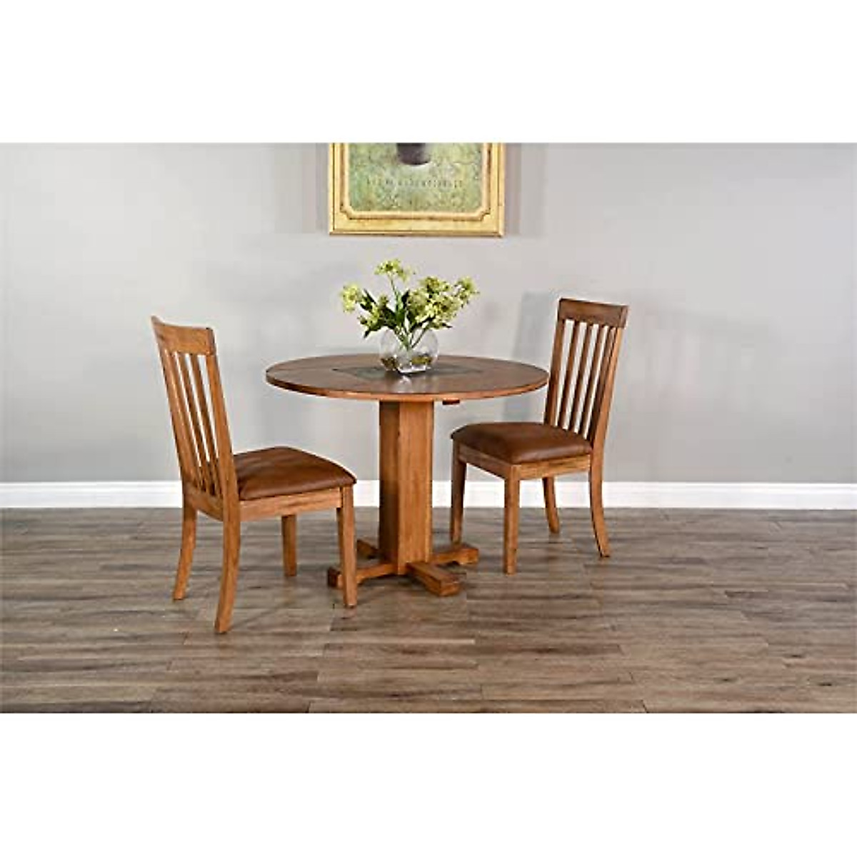 Sunny Designs Sedona 19" Traditional Mindi Wood Slatback Chair in Rustic Oak