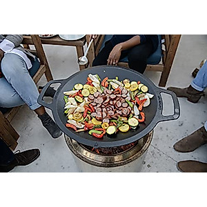 Solo Stove Yukon Cast Iron Wok Cooking Bundle 2.0 | Portable Smokeless Fire Pit, Stand, Woktop & Hub, Wood Burning, Removable Ash Pan, Stainless Steel/Cast Iron, H: 26.25in x Dia: 25.75in, 62lbs