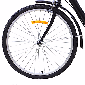 Areyourshop Unisex Adult 24" 3-Wheel 7-Speed Tricycle Bicycle Bike Cruise Basket Yellw