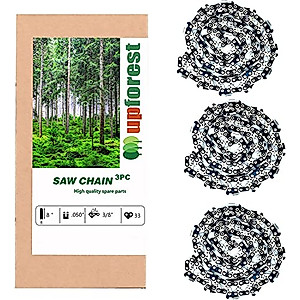 UPFOREST 8 Inch Pole Saws & Chainsaw Chain 3 Pcs S33 .050" Gauge, 3/8" LP pitch, 33 Drive Links Compatible with Chicago SWJ800E SWJ802E Sun Joe Harbor Freight 62896 68862 Earthwise Greenworks and More