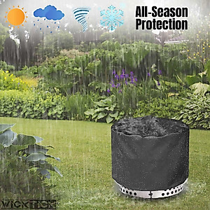 WICKTICK 30x30x25 In Gas Fire Pit Cover, Waterproof & Heavy Duty Cover fit 30x30 / 28x28 Inch Outdoor Tall Propane Firepit Tables