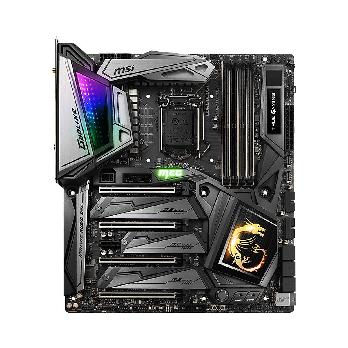 MSI MEG Z390 GODLIKE LGA1151 (Intel 8th and 9th Gen) M.2 USB 3.1 Gen 2 DDR4 Wi-Fi SLI CFX Extended ATX Z390 Gaming Motherboard