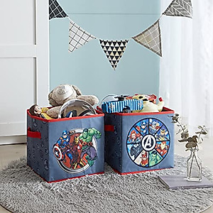 Idea Nuova Marvel Avengers Set of Two Spacious Collpasible Storage Cubes, 10"x10", Avengers / Grey