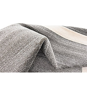 Unique Loom Del Mar Collection Area Rug-Transitional Inspired with Modern Contemporary Design, Rectangular 7' 0" x 10' 0", Gray/Ivory