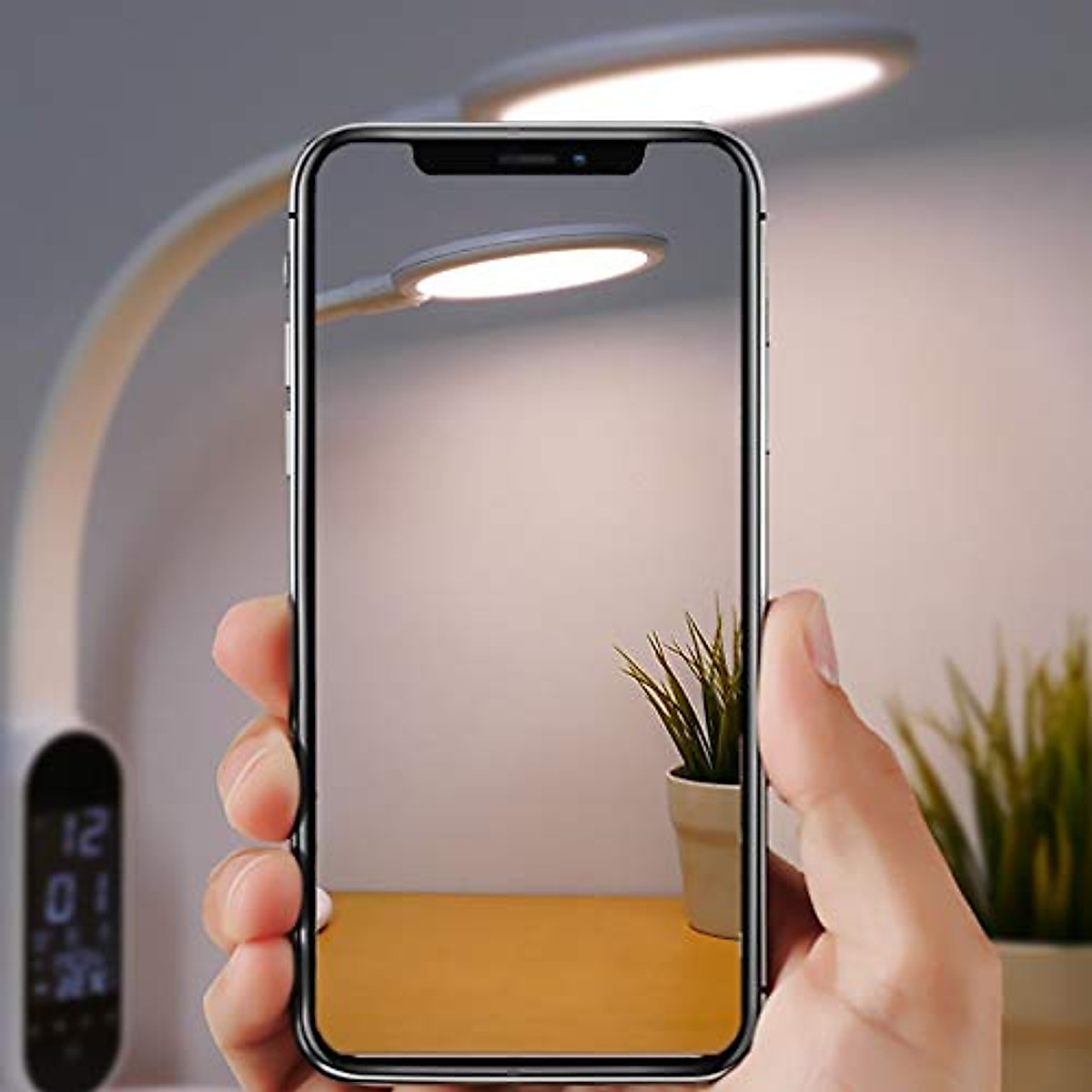 Exquisite LED Lamp Led Light LED Desk Lamp Dimmable Eye Caring LCD Calendar Time Week Touch Control Reading Lamps Desk Lamp Kids Durable Table Lamp (Color : Green)