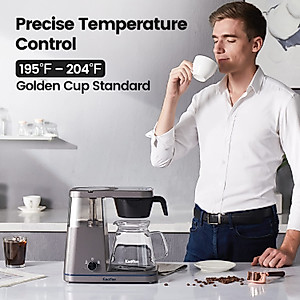 KOOFFEE Coffee Maker, One-button Brew, Essense-G 8 Cups 1.3L Coffee Machine, 1500 Watt, Optional Pre-infusion Bloom Mode, Drip Coffee Maker with Borosilicate Glass Carafe