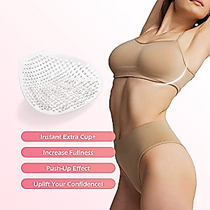 Yofidra Silicone Bra Inserts and Breast Enhancers, Add 2 Cups, Breathable, Reusable,1 Pair (Shell, M)