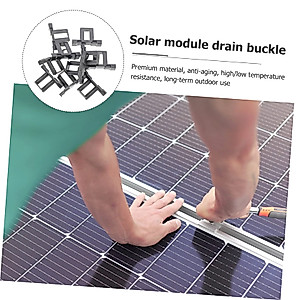VILLCASE 30 Pcs Solar Drainage Buckle Clip Holder Solar Panel Water Clip Solar Panel Clamps Solar Panel Cleaning Solar Panel Water Clamp Solar Stagnant Clamp Automatic Battery Abs
