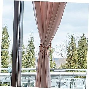 RUNROTOO 2pcs Braided Curtain Ties Outdoor Decoration Crystal Holder Magnetic Ties Curtain Holder Rope Curtain Tiebacks Handmade Holdbacks Shower Curtain Tie Backs Curtain Accessory Bohemia