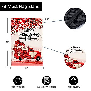 Valentines Day Garden Flags 12 x 18 Inch Double Sided Garden Yard Flag Decor Winter Burlap Mini Outdoor Flags for Outside Holiday Party Decorations