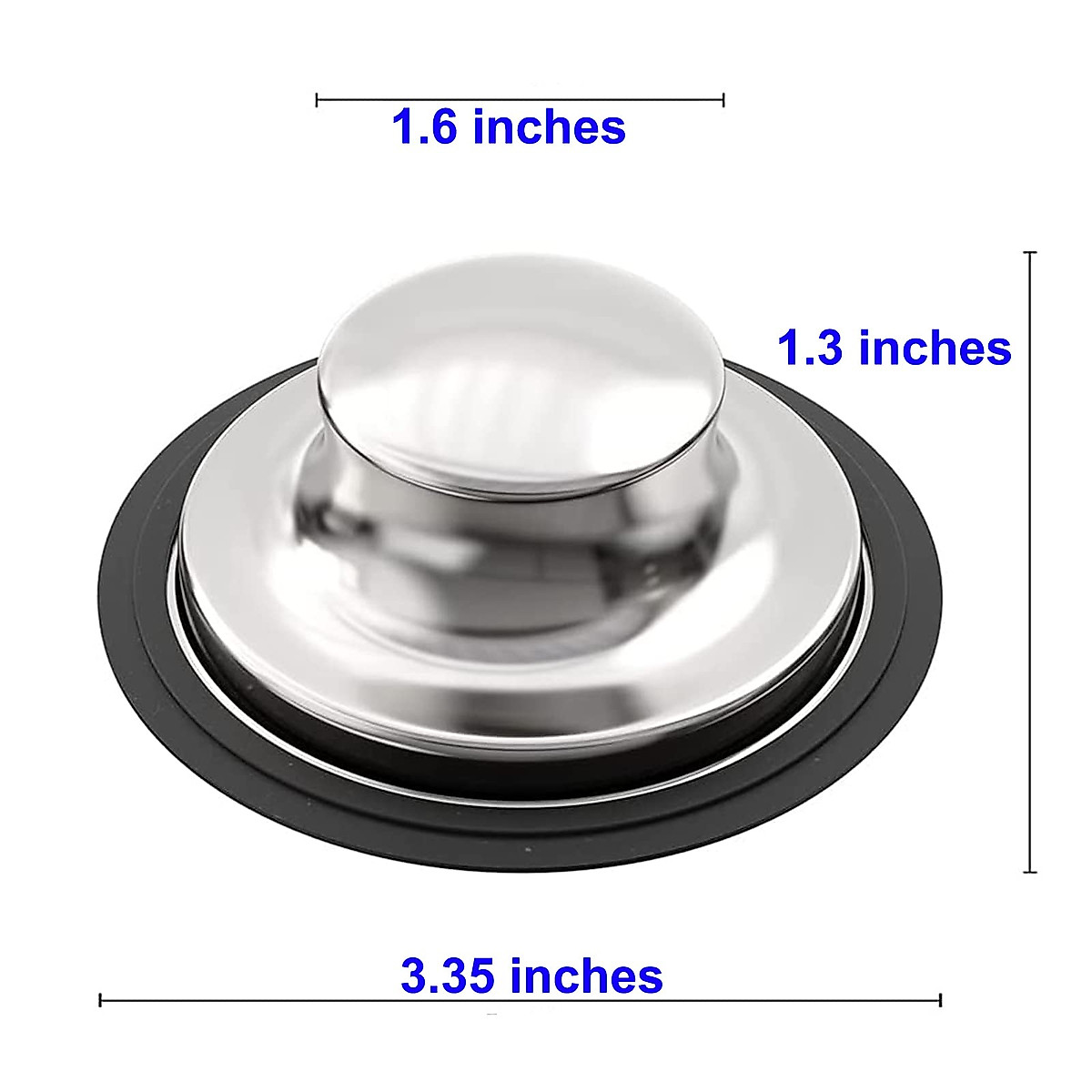 Garbage Disposal Stopper, 3.35 inch Kitchen Sink Stopper, Stainless Steel Universal Garbage Disposal Sink Drain Plug Cover for Insinkerator, Kitchenaid, Kohler, Waste King