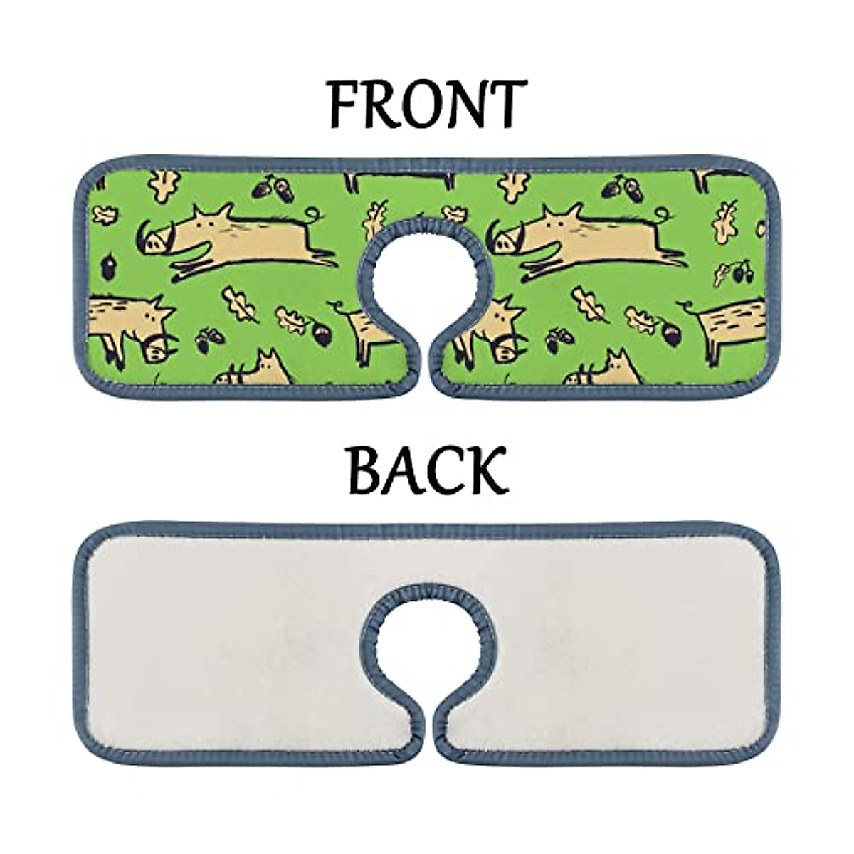 Kitchen Faucet Absorbent Mat 3 Pieces Cute Boars Animals Faucet Sink Splash Guard Bathroom Counter and RV,Faucet Counter Sink Water Stains Preventer