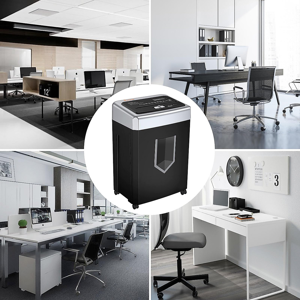 Bonsaii 14-Sheet Home Office Paper Shredder, 40-Minute Shredder for Home Use, Cross Cut Heavy Duty Shredder, CDs, Mails, Staple, Clip, with 4 Casters (C169-B)