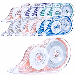 Correction Tape, 12 Pack White Out Correction Tape Dispenser, Easy to Use Applicator for Instant Corrections, Study Supplies and Office Products, 144mx5mm