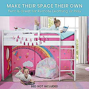 JoJo Siwa Loft Bed Tent - Curtain Set for Low Twin Loft Bed (Bed Sold Separately) by Delta Children