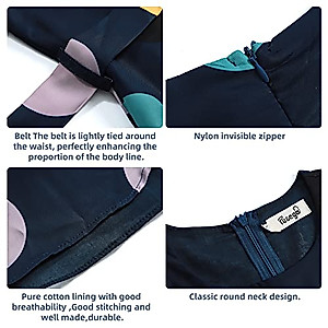 PUSEGA Blue Polka Dot Dress for Teens Toddler Dress for 8 Years Girls, Short Sleeve Dress, Holiday Dresses (Blue, 130, 8years)