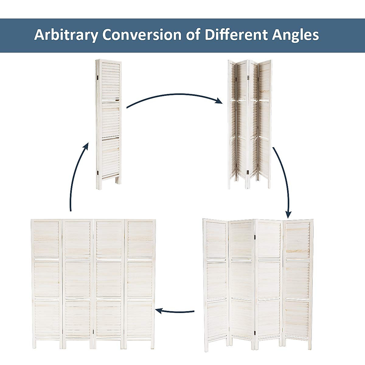 Giantex Room Divider with Shelves, 4 Panel Room Dividers and Folding Privacy Screens, Room Separators Divider Wall, Divider for Room Partition Separation, 5.6Ft Foldable Room Divider Screen, White