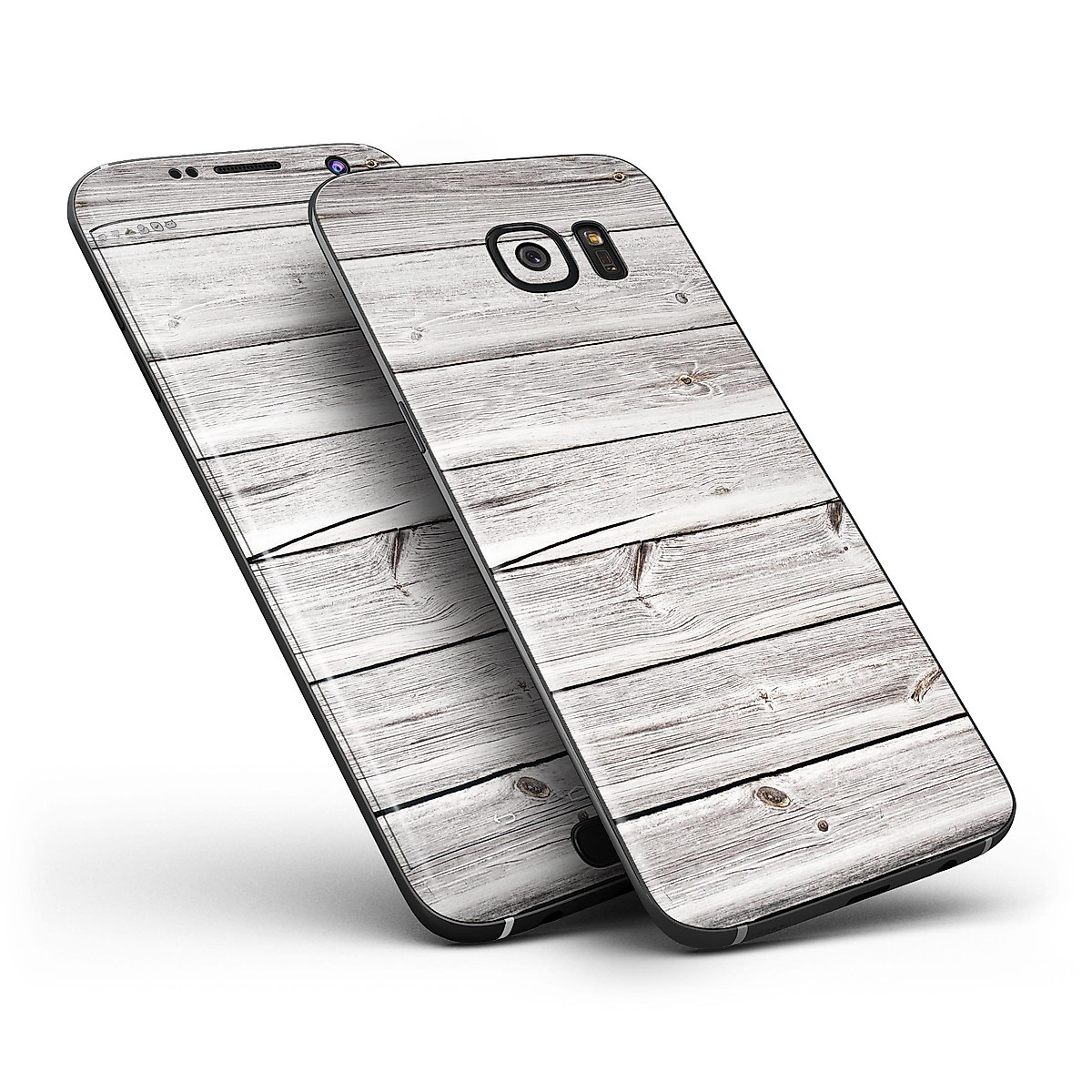 Design Skinz Design Skinz Aged White Wood Planks Full-Body Wrap Decal Skin-Kit for The Galaxy S8