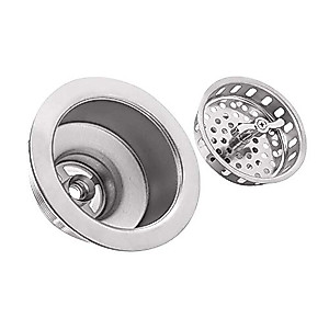 Kitchen Sink Drain Stainless Steel Strainer Basket with Drain Assembly, 3-1/2 inch Replacement for Standard drains, Twist Drain Stopper