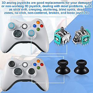 Yunsailing 37 Pcs Analog Joysticks Repair Kit Compatible with Xbox One Controllers, Include Bumper Buttons Replacement Thumbstick Hat Silicone Hat Covers with Screwdriver Repair Parts [video game] [video game]