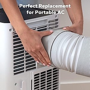 Cestluck Flexible AC Exhaust Hose, 5.9" Diameter Counterclockwise AC Hose, Length to 80", Portable Air Conditioner Vent Hose Compatible with Delonghi & LG Air Conditioner Parts