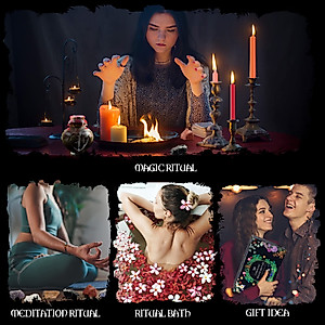 SHYSHINY Witchcraft Supplies Kit, 145Pack Wiccan Supplies and Tools Witchy Gifts for Beginners, Dried Herbs, Crystals, Candles, Green Witch Altar Starter Spell