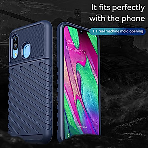 DFTCVBN Phone Case for Galaxy A40 Case, Samsung A40 SM-A405F Case with Screen Protector, Military Grade Shockproof Rugged Shield Anti-Scratch Soft TPU Back Cover Cases for Samsung Galaxy A40 blue