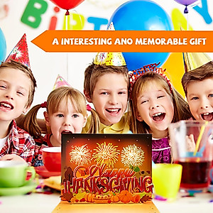 DTESL 3D Pop Up Thanksgiving Card with Light and Music, for All Occasion, Fall Card, Thanksgiving Card, Birthday Card, Fall Thank You Card, Happy Holiday Card, with Envelope
