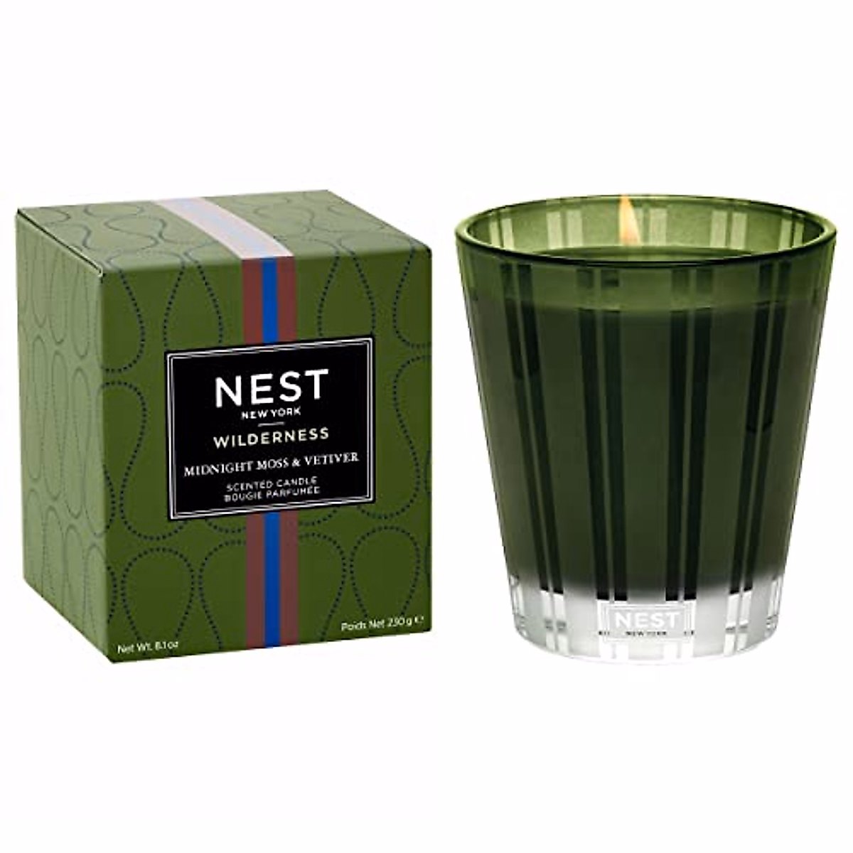 NEST Fragrances Midnight Moss & Vetiver Scented Classic, Long-Lasting Candle for Home, 8.1 oz, 8 Oz