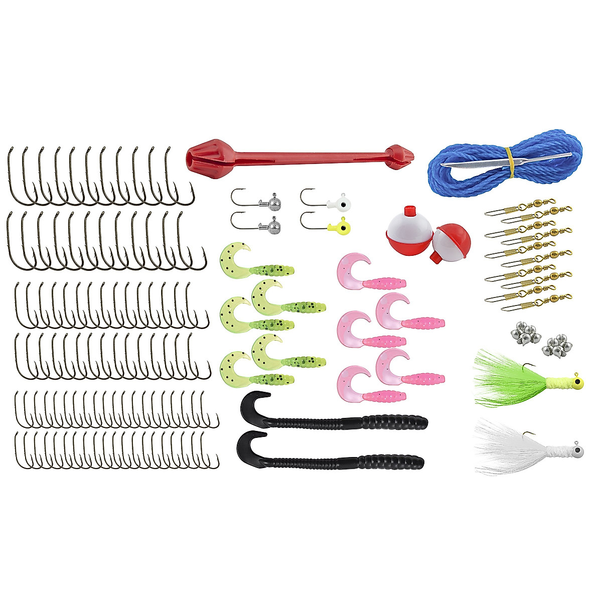 SouthBend Fishing Tackle Box Organizer with Tackle Included, 2 Tray, 136 piece, Blue