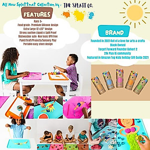 Splattmat Large Premium Silicone Kids Suctioned Placemat, New Sensory Montessori Inspired Food, Snack, Travel, & Arts & Crafts mat