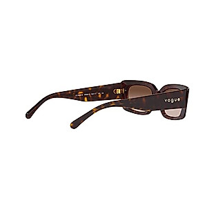 Vogue Eyewear Women's VO5440S Square Sunglasses, Dark Havana/Brown Gradient, 52 mm