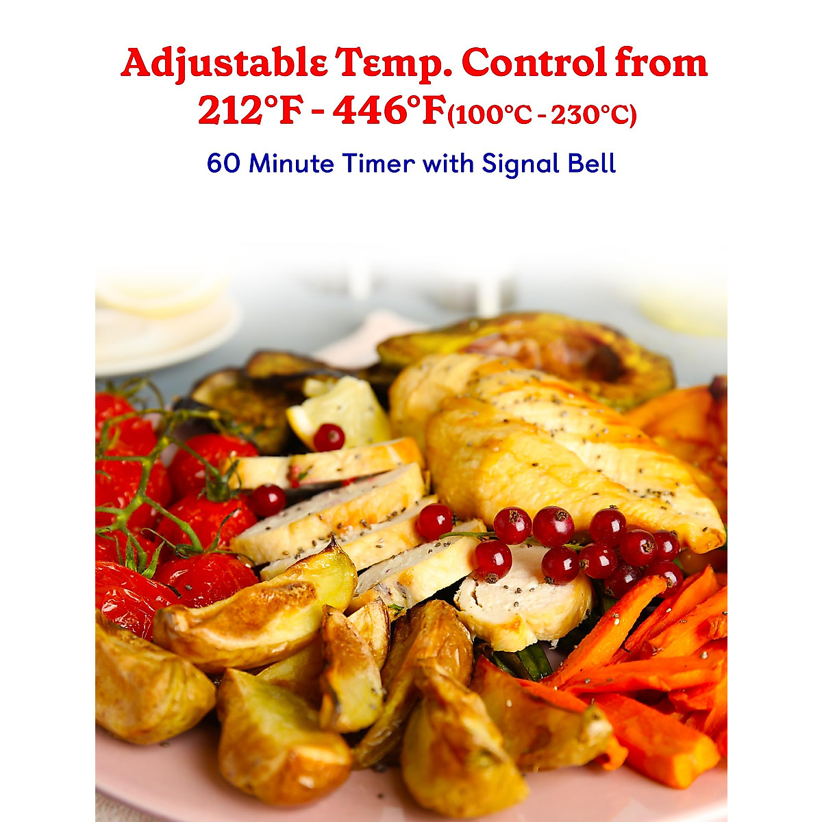 Betty Crocker Air Fryer Convection Toaster Oven, Multifunction 6-Slice Toaster and Air Fryer Oven, 0.8 Cu. Ft. 6 Slice Capacity AirFryer Toaster Oven Combo, 7 Function Convection Oven, White