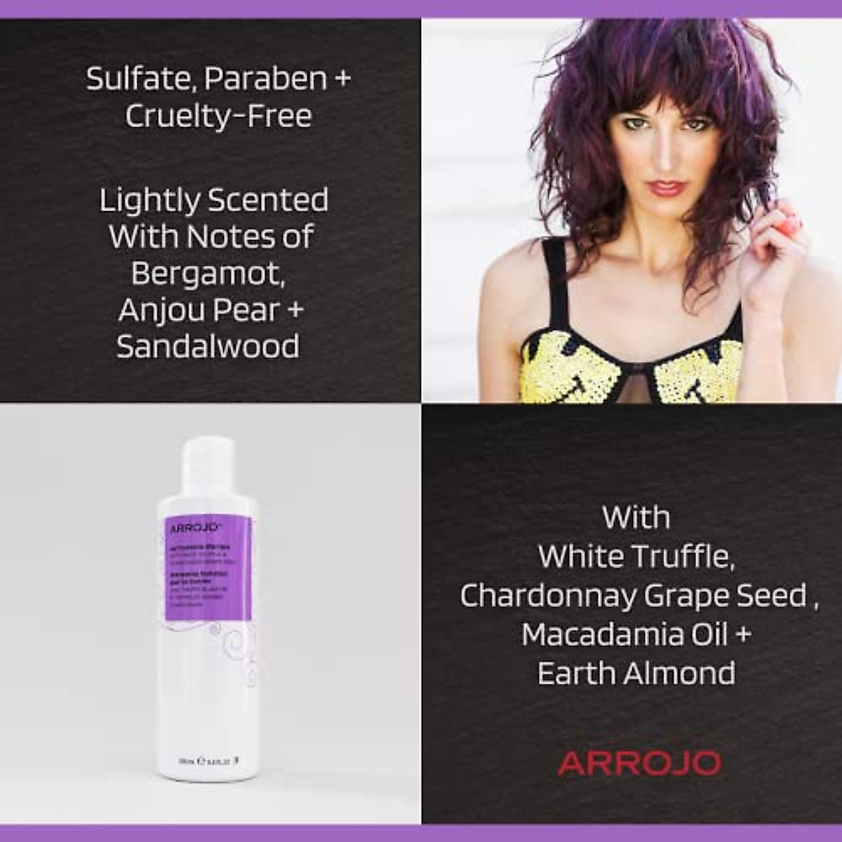 ARROJO Curl Hydration Curly Hair Shampoo – Paraben & Sulfate Free Shampoo – Anti Frizz Moisturizing Shampoo w/ White Truffle, Chardonnay Grape Seed – Wave-Defining Curl Shampoo (8.5 ounce)