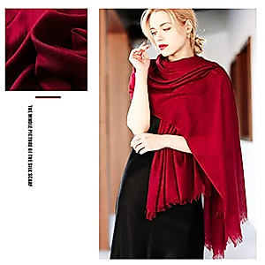 XANZILZ Women's Solid Color Long Scarf Light Soft Fashion Scarf Long Strip Gauze Scarves(Jujube red)