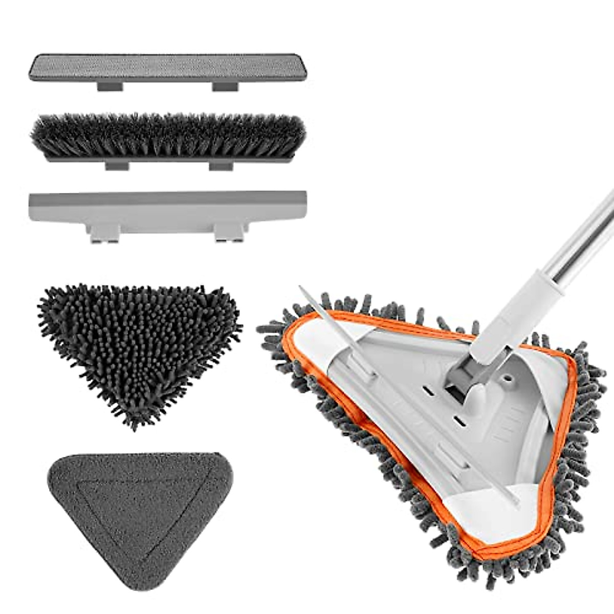 CB Wall Mop Cleaner with Adjustable Handle 360 ° Rotating Cleaning Mop Detachable Wall Cleaning Tool with Replaceable Mop Cloth Reusable Dust Mop Cleaner Wet and Dry Use Durable for Windows Wall Floor