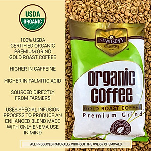 Organic Coffee Enema Coffee Gold Coffee Enema Organic by S A Wilson Enema Coffee 6- PACK With Kinara Coffee Scoop