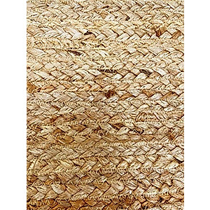 Hausattire Hand Woven Jute Braided Rug, 2'x3' - Natural, Reversible Farmhouse Accent Rugs for Living Room, Kitchen, Bedroom - 24x36 Inches