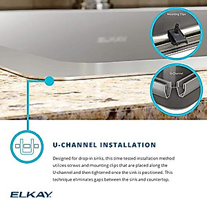 Elkay ECTSRS33229TBG1 Crosstown Single Bowl Dual Mount Stainless Steel Sink Kit