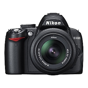 Nikon D3000 10.2MP Digital SLR Camera with 18-55mm f/3.5-5.6G AF-S DX VR Nikkor Zoom Lens (Renewed)