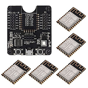 DORHEA ESP8266 Code Burner Firmware Downloader Flash Download Tool Test Board + 5PCS ESP-12F ESP12F WiFi Module Compatible with Wireless Transmission Serial Transceiver Receiver